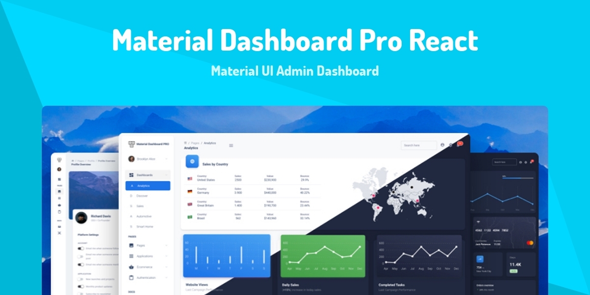 Material Dashboard Pro React Material Ui Admin Dashboard Made With